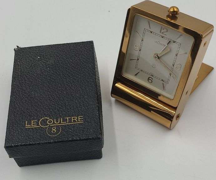 LeCoultre 8 brass alarm clock in box - Dixon's Auction at Crumpton