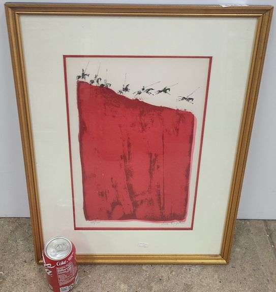 Modernist artist-signed print - Dixon's Auction at Crumpton