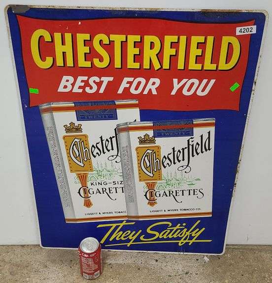 Vintage Chesterfield cigarettes tin advertising sign - Dixon's Auction ...