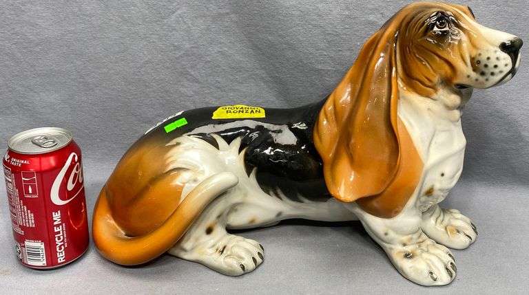 Italian Giovanni Ronzan basset hound ceramic dog - Dixon's Auction at ...