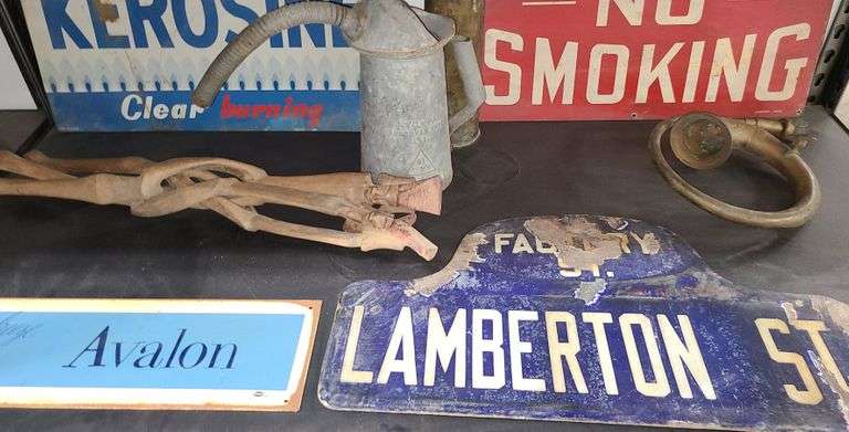 Lot Vintage Signs Old Street Sign Etc - Dixon's Auction at Crumpton