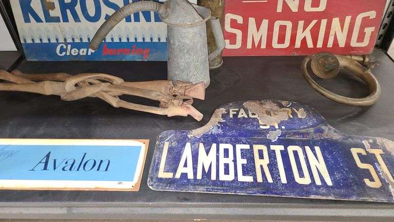 Lot Vintage Signs Old Street Sign Etc - Dixon's Auction at Crumpton