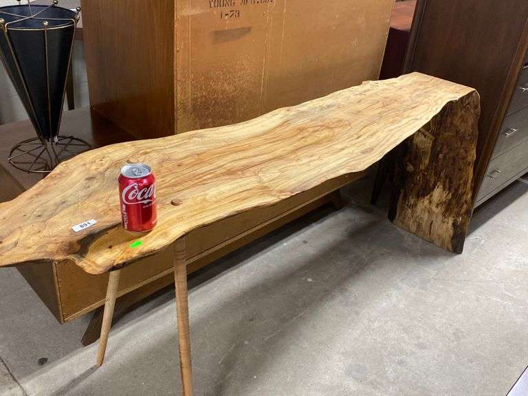 MCM-style live edge console table - Dixon's Auction at Crumpton