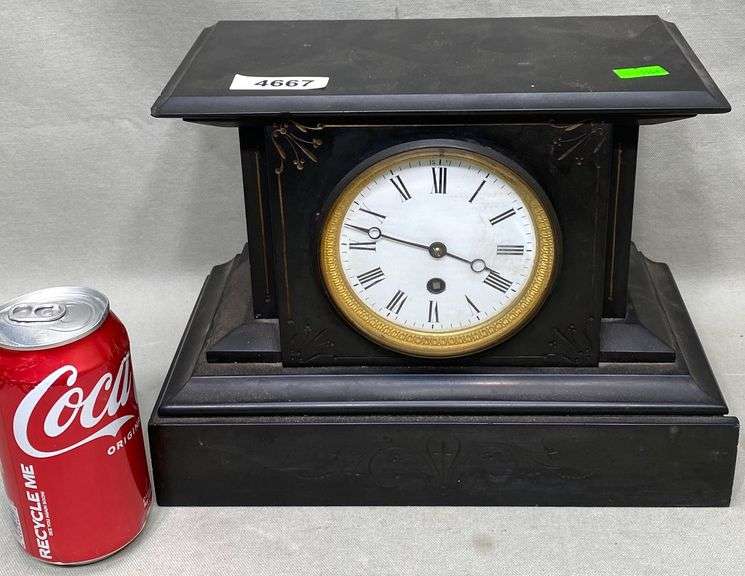 Antique French slate mantle clock - Dixon's Auction at Crumpton