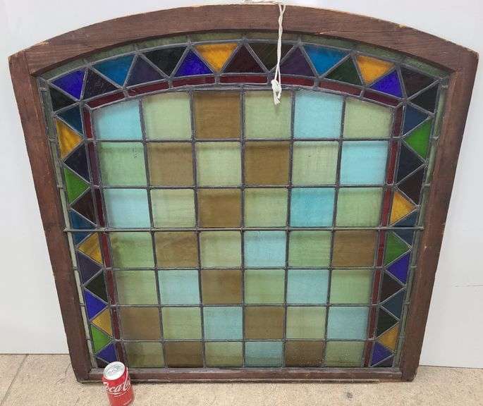 4378n Antique leaded stained glass window, minor hairlines - Dixon's ...