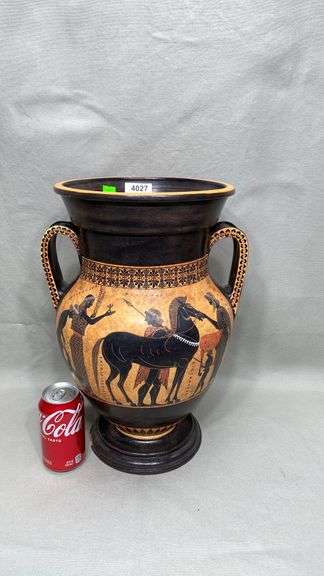 Museum reproduction black figure Greek vase, chips - Dixon's Auction at ...