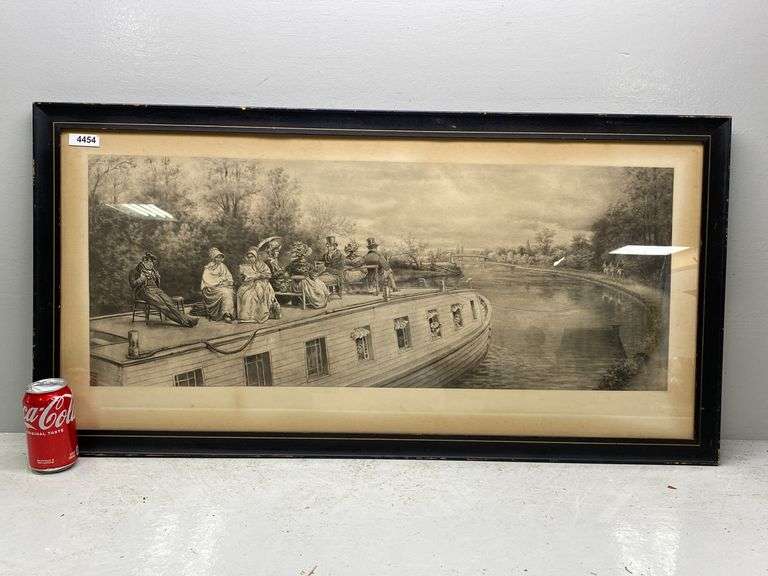Antique steamboat print - Dixon's Auction at Crumpton