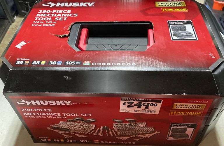 Husky 290 piece mechanics tool set, new in box - Dixon's Auction at ...
