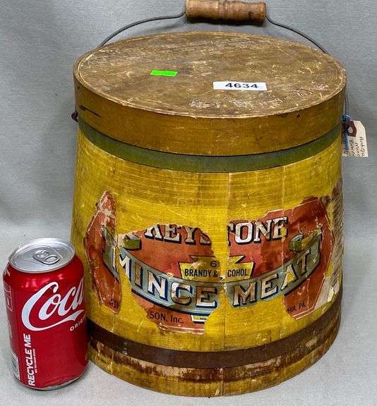 Antique painted mince meat bucket - Dixon's Auction at Crumpton