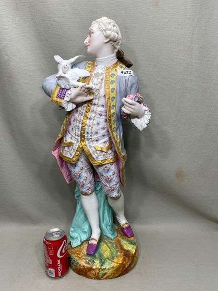 Antique French bisque porcelain statue-As-Is - Dixon's Auction at Crumpton