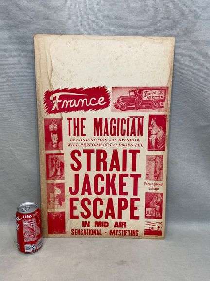 Vintage France the Magician STRAIT JACKET ESCAPE poster - Dixon's ...