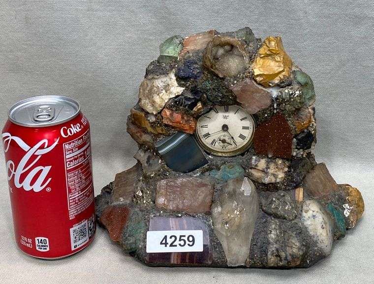 Vintage stone and glass mosaic clock - Dixon's Auction at Crumpton