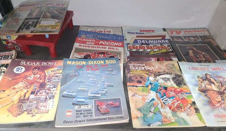 Lot of Vintage Sports Programs, Football Car Racing Etc - Dixon's ...