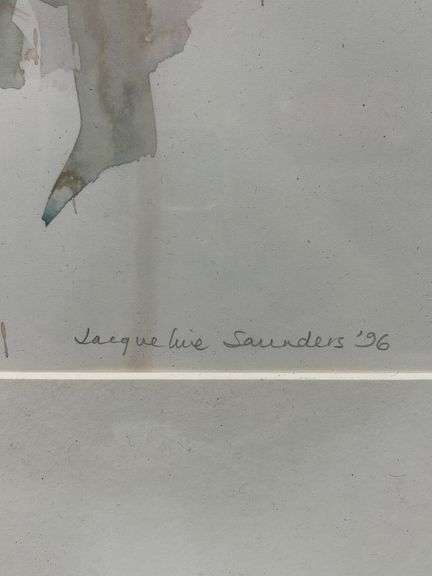 Jacqueline Saunders 1996 watercolor of nude, glass broken - Dixon's ...