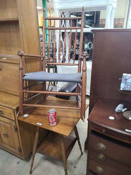 Shaker tape rocker + plant stand - Dixon's Auction at Crumpton