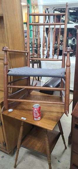 Shaker tape rocker + plant stand - Dixon's Auction at Crumpton