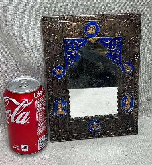 Persian enameled silver mirror - Dixon's Auction at Crumpton