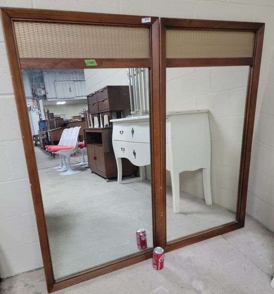 Pair MCM walnut mirrors - Dixon's Auction at Crumpton