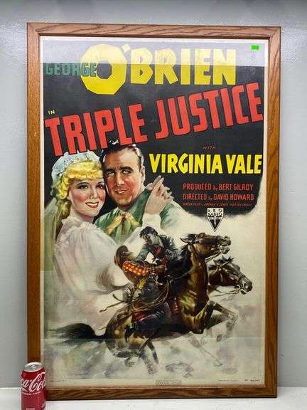 Original vintage Triple Justice lithograph movie poster - Dixon's ...