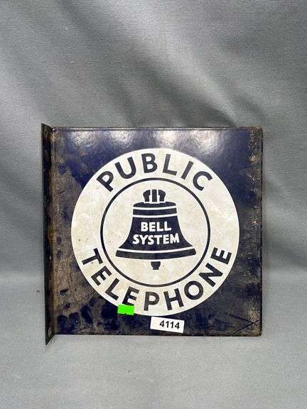 Vintage Bell System porcelain flange sign - Dixon's Auction at Crumpton