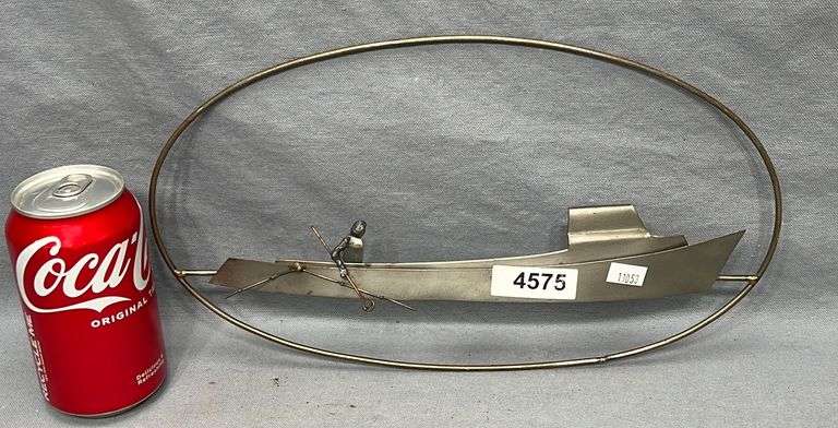Paul Lockhart metal work boat wall sculpture - Dixon's Auction at Crumpton