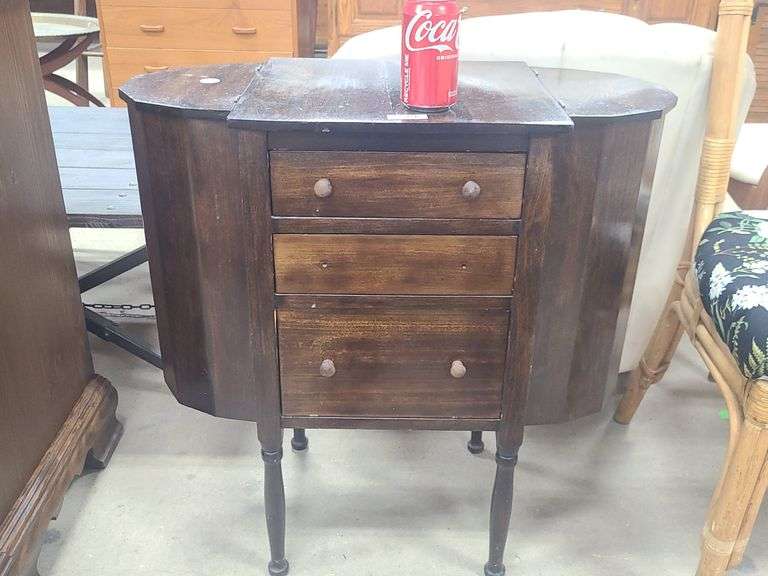 Vintage Sewing Stand, Missing Knobs - Dixon's Auction at Crumpton