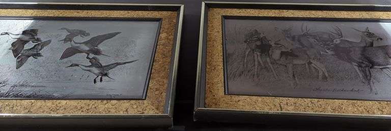 (2) Vintage Sonny Timme Framed Wildlife Etchings - Dixon's Auction at ...