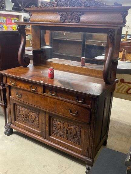 *NO STORAGE* Victorian Carved Oak Sideboard, Burn Marks - Dixon's ...