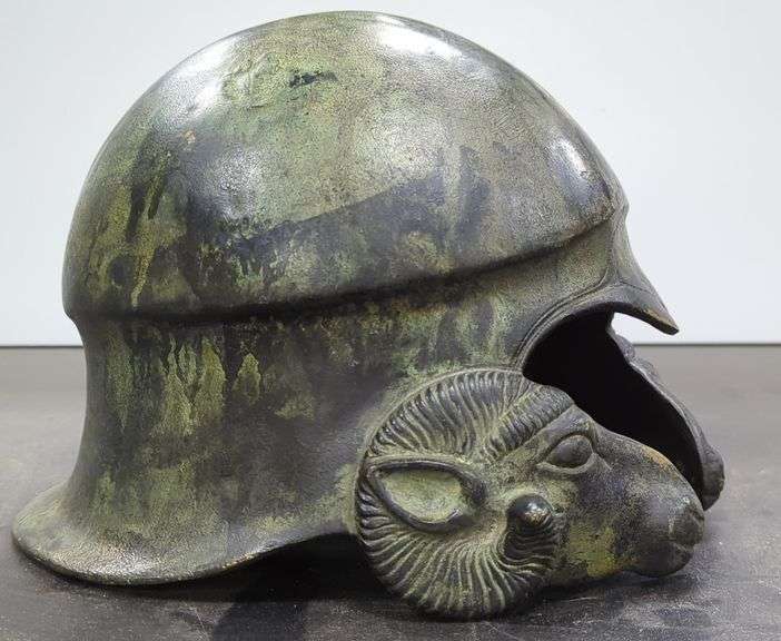 Bronze Roman Gladiator Style Rams Head Helmet - Dixon's Auction at Crumpton