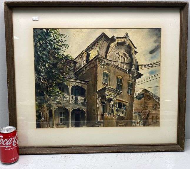 Milton Marx Watercolor Painting - Dixon's Auction at Crumpton