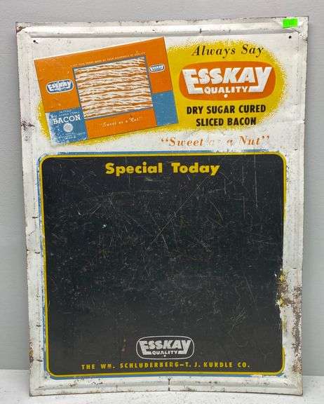 Vintage Esskay Menu Board Advertising Sign - Dixon's Auction at Crumpton