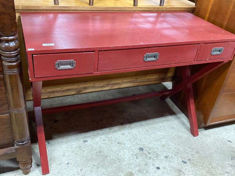 Modern Campaign Style Desk, Minor Wear - Dixon's Auction at Crumpton