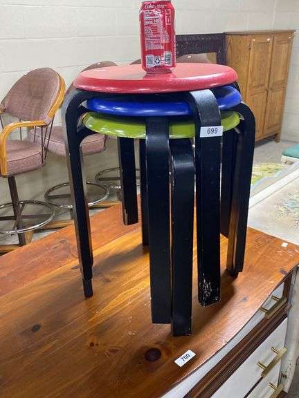 MCM Style Stacking Stools - Dixon's Auction at Crumpton