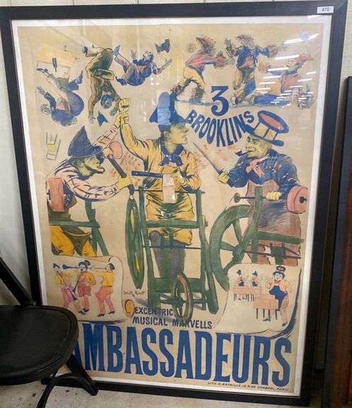 Antique Ambassadeurs Poster, Restoration - Dixon's Auction at Crumpton