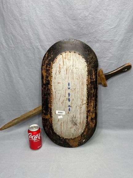 Folk Art Painted Shield And Sword - Dixon's Auction at Crumpton