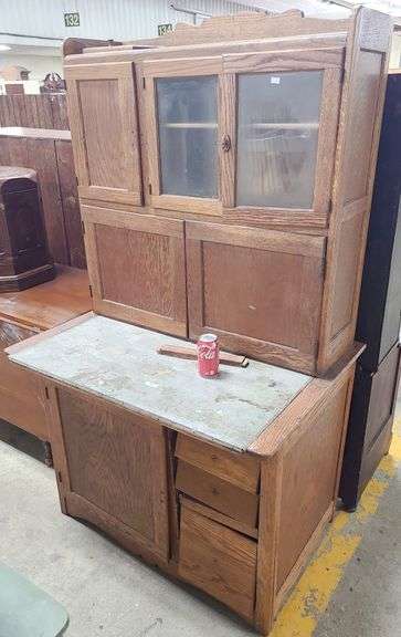 Antique Hoosier Type Kitchen Cabinet, Hardware Incomplete, As-Is ...