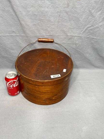 Antique Bentwood Pantry Box W/ Bail Handle - Dixon's Auction at Crumpton