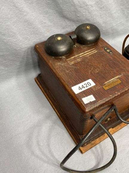 Antique Western Electric Telephone W/ Oak Call Box - Dixon's Auction at ...