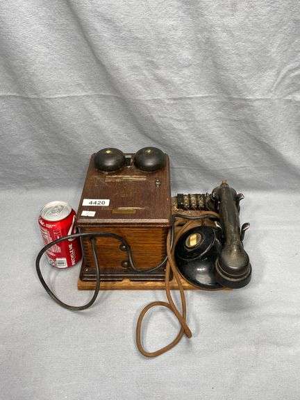 Antique Western Electric Telephone W/ Oak Call Box - Dixon's Auction at ...