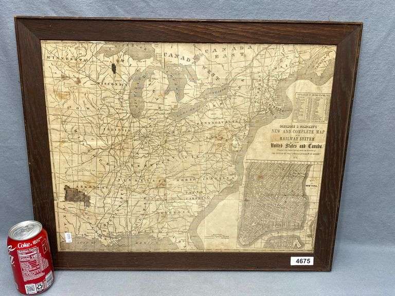Antique Dinsmore & Company US & Canada Railway System Map - Dixon's ...