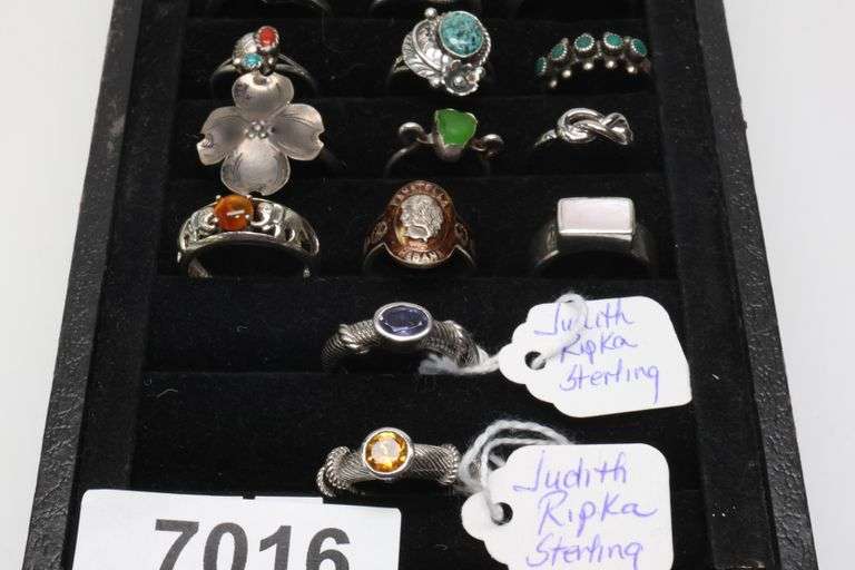 20 Sterling Silver Rings Including 2 Sterling Judith Ripka Rings ...