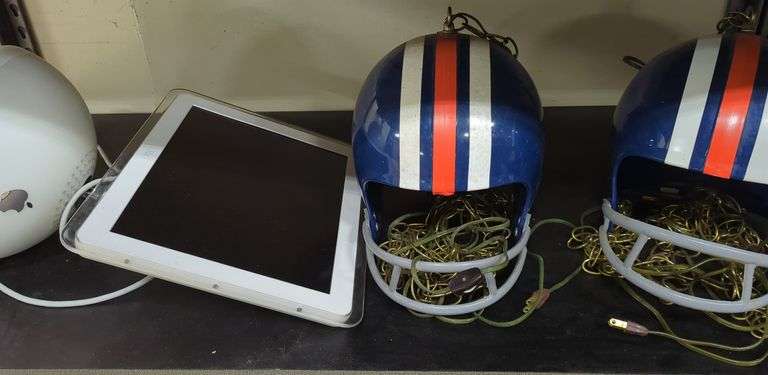 Lot Football Helmet Hanging Lamps, Apple Imac Etc. - Dixon's Auction at ...