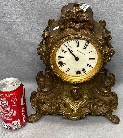 Antique Seth Thomas Cast Iron Clock-As-Is - Dixon's Auction at Crumpton