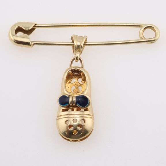 14k Gold Enamel Shoe Pin 4.2g - Dixon's Auction at Crumpton