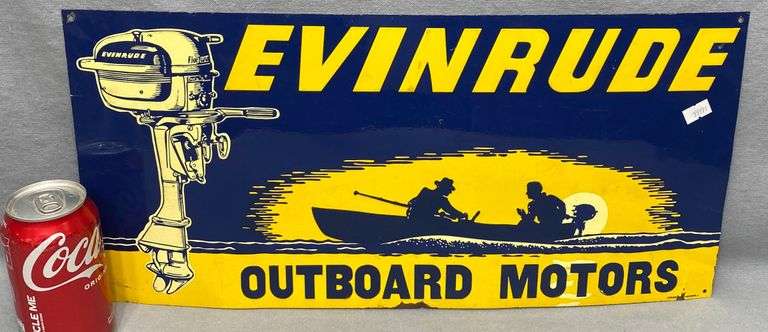 Evinrude Tin Sign - Dixon's Auction at Crumpton