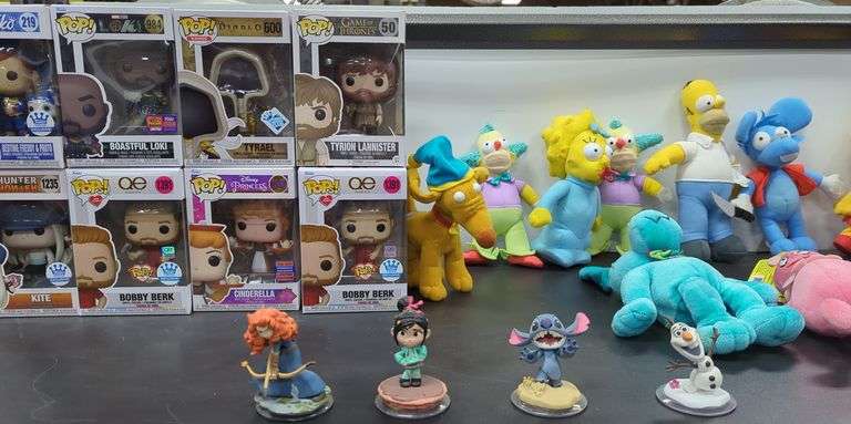 Collection of Pop Figures in Boxes & Simpsons Stuffed Figures - Dixon's ...