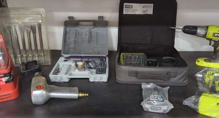 Lot of Hand Power Tools, Ryobi Drills & Bits Etc. - Dixon's Auction at ...