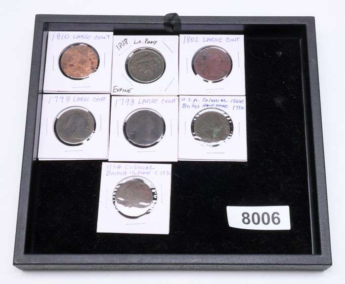Group of 7 Colonial and Early Large Cents - Dixon's Auction at Crumpton