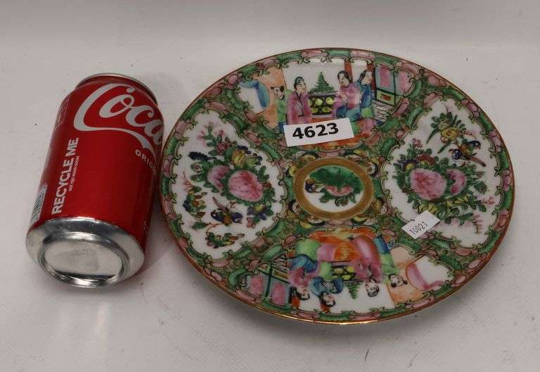Antique Chinese Rose Medallion Porcelain Plate - Dixon's Auction at ...