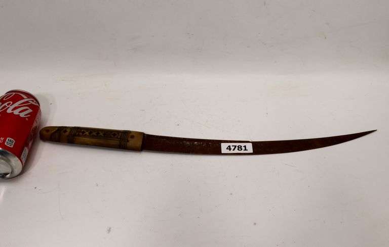 Vintage Knife with Inlaid Handle-Some Losses to Inlay - Dixon's Auction ...